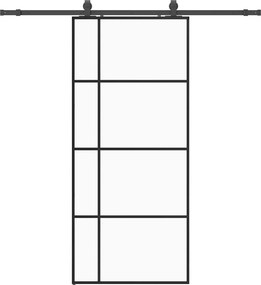 Posuvné dveře se sadou kování černé 90x205 cm ESG Glass 3375870