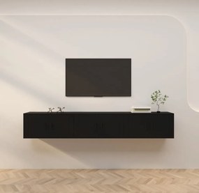 vidaXL Nástěnné TV skříňky 3 ks 80 x 34,5 x 40 cm [3188359] Barva: Černá