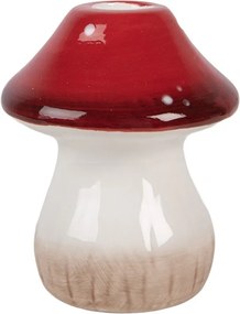 Keramický svícen muchomůrka na úzkou svíčku - Ø 9*10 cm