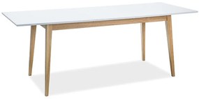 Bílý jídelní stůl CESAR 120(165)x68, rozkládací