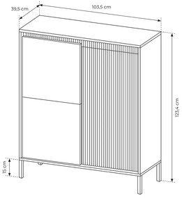 SENSO c | komoda 3D | 103,5 cm | černá