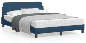 Rám postele s čelem modrý 140x190 cm textil