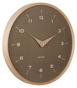 Karlsson 5995MG designové nástěnné hodiny hnědá, pr. 30 cm