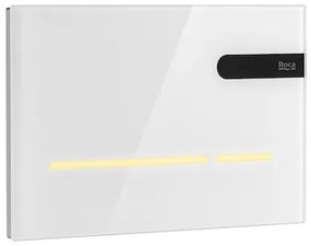 ROCA EP2 - Elektronické bílé skleněné splachovací tlačítko s bezdotykovým ovládáním a barevným osvětlením, A890102009