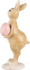 Dekorace králíček s růžovým vajíčkem - 5*6*13 cm