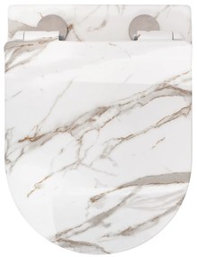 Rea Carlos Slim Lava Shiny, závěsná WC mísa Rimless 49,5x37x35,5 cm, imitace kamene, REA-C0536
