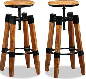 vidaXL Barové stoličky 2 ks masivní mangovníkové dřevo [244589]