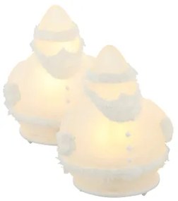 Skleněný svítící Santa Claus 7,5 cm - set 2 ks Sirius