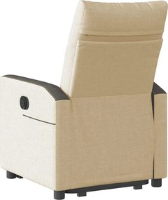 Zvedací polohovací křeslo krémové textil 3324056