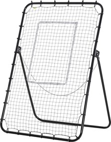 HOMCOM Fotbalový Rebounder, Skládací Fotbalová Brána, Odrazová Stěna s 4 Nastavitelnými Úrovněmi, Kovový Rám pro Děti a Dospělé 123 x 73 x 178,5 cm, Č