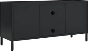 TV stolek černý 105 x 35 x 52 cm ocel a sklo 336058