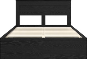 Rám postele s čelo Černá 150 x 200 cm Masivní borové dřevo 3409744