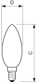 LED žárovka E14 Philips Classic Filament B35 2W (25W) teplá bílá (2700K), svíčka