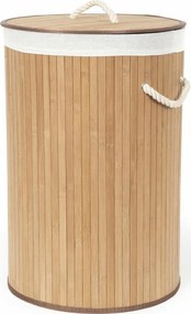 Koš na prádlo Compactor bambusový s víkem Bamboo - kulatý, přírodní, 40 x v.60 cm [6104390]