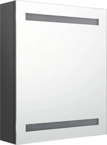LED koupelnová skříňka se zrcadlem šedá 50 x 14 x 60 cm 326482