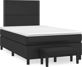 Box spring postel s matrací černá 120x190 cm umělá kůže 3270445