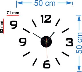 Nalepovací nástěnné hodiny z akrylu – moderní 3D plexi hodiny | SENTOP X0089