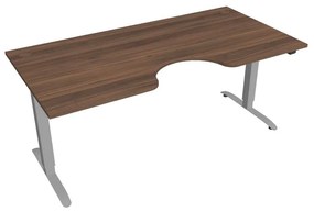 Hobis Motion Elektr. nastavitelný stůl 180x90 - HOBIS ERGO MOTION MSE 2 1800 Dekor stolové desky: ořech, Barva kovové podnože: stříbrná