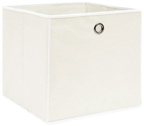 Úložné boxy 10 ks bílé 32 x 32 x 32 cm textil - Default Title