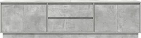 TV skříňka s LED osvětlením betonově šedá 193,5x41x50 cm 3328438