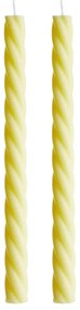 Butlers TWISTED Sada svíček 2 ks 25,5 cm - žlutá