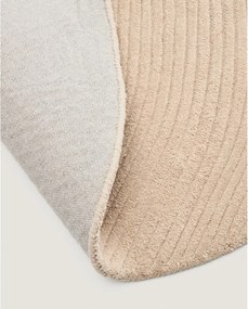 Krémový ručně tkaný vlněný kulatý koberec ø 200 cm Domm – Kave Home