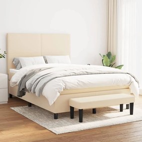 Box spring postel s matrací krémová 140x190 cm textil 3136434