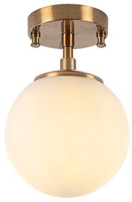 Stropní svítidlo v bílé a bronzové barvě se skleněným stínidlem ø 15 cm Atmaca – Opviq lights
