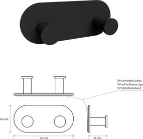 Sapho Sapho, X-ROUND samolepící dvojháček, černá mat, XR220B