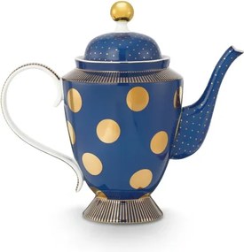 Pip Studio Dot Delight Navy-gold čajová konvice 1,25l, modrá-zlatá (Nádherná čajová konvice v jedinečném designu)