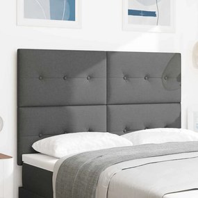 Výškově nastavitelné čelo postele Tmavě šedá 144 cm textil 3337822