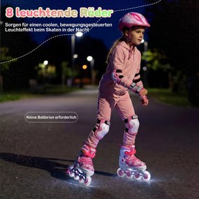 Costway Inline brusle Dětské 4 Nastavitelné velikosti Inline brusle se svítícími