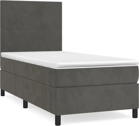 Box spring postel s matrací tmavě šedá 80 x 200 cm samet 3142870