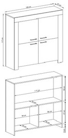 Vysoká komoda 120 cm SOFIE - dub riviera