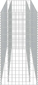 Gabionový vyvýšený záhon pozinkovaná ocel 180 x 50 x 100 cm 143558