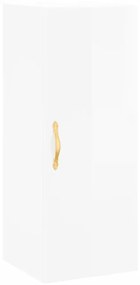 Skříň highboard bílá s vysokým leskem 34,5x34x180 cm kompozit,  3198835