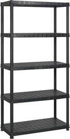 Úložný regál 5patrový černý 183 x 45,7 x 185 cm plast 3059854