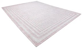 koberec SISAL SION bludiště 22376 ploché tkaní růžový / ecru velikost 160x220 cm | krásné koberce cz