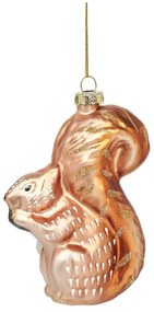 Skleněná ručně vyrobená vánoční ozdoba 4,5 cm Woodland Squirrel – Sass & Belle