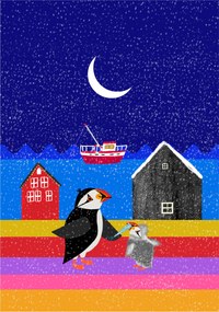 Vendula Frydrychová | Atlantic Puffins Rám: Černý, Velikost: 30 x 20 cm