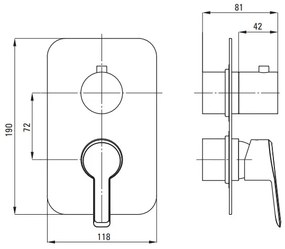 Deante Arnika, vnější krytka pro podomítkové těleso BOX, titanová, DEA-BXY_DQAM