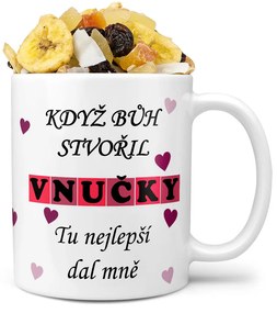 Hrnek Když bůh stvořil vnučky (Náplň hrníčku: Tropická směs)