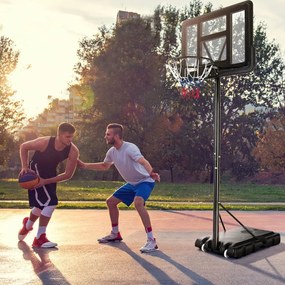 Costway Basketbalový stojan 130–305 cm se sítí a 2 koly, výškově nastavitelná