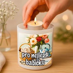 Originální skleněný svícen Pro nejlepší babičku