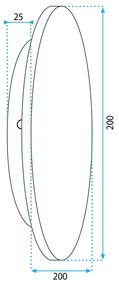 Toolight Toolight, LED nástěnné svítidlo 20cm 12W APP1405-W WOOD, přírodní hnědá, OSW-03086