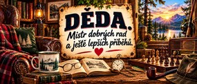 Srdcem darované Hrnek pro dědečka – DĚDA. Mistr dobrých rad a ještě lepších příběhů – 300 ml
