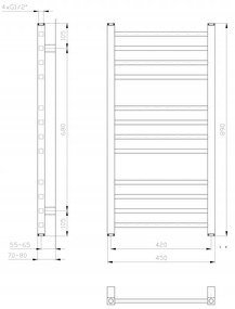 Sapho METRO otopné těleso 450x890 mm, bílá IR400T