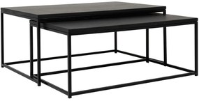 OnaDnes -20% Set dvou matně černých konferenčních stolků Tenzo Lipp 100/95 x 60/50 cm