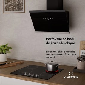Klarstein EasyCook sklokeramická varná doska | 4 varné zóny | 6000 W | 11 úrovní výkonu | 60 cm