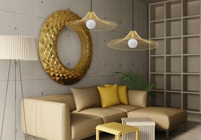 Toolight - Stropní lampa závěsná plochá kulatá 1xE27 APP499-1CP, zlatá, OSW-00612